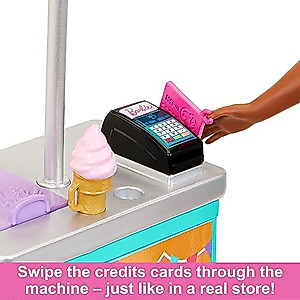 Barbie Dolls & Accessories Playset, Beach Boardwalk with Barbie “Brooklyn” & “Malibu” Dolls, Food Stand, Kiosk & 30+ Accessories