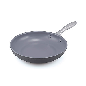 GreenPan Lima 1QT and 2QT Ceramic Non-Stick Saucepan Set, Gray - & Lima 8" Ceramic Non-Stick Open Frypan, Gray - CW0002858