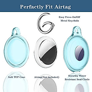 TEAMOLA Airtag Holder, 5Pcs Silicone Waterproof Full Body Protective Case Airtag Keychain Air Tag Case Holder for Kids, Dog, Pet, Backpack - Anti-Scratch - Shockproof - Anti-Loss Airtag Accessories