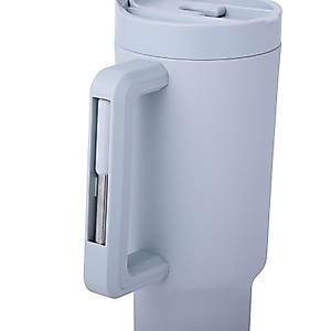 Manna Stainless Steel Double Wall Insulated Tumbler with Smart Seal Dual Sip Lid and Straw Fit Handle - 40 Oz - Ocean Mist Powder Coat