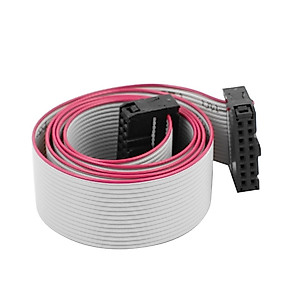 Aexit 2Pcs 2.54mm Cables & Interconnects Pitch 16P F/F IDC Connector Flat Cable Cord Gray Power Cables 60cm Length