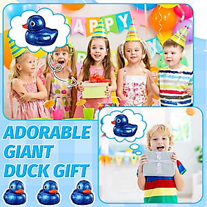Honoson 6.89 Inch Giant Glitter Rubber Duck Big Glitter Rubber Duck Large Sparkly Duckling Bath Toy with Squeaky Sound for Summer Baby Shower Birthday Party Favor Gift(Purple)