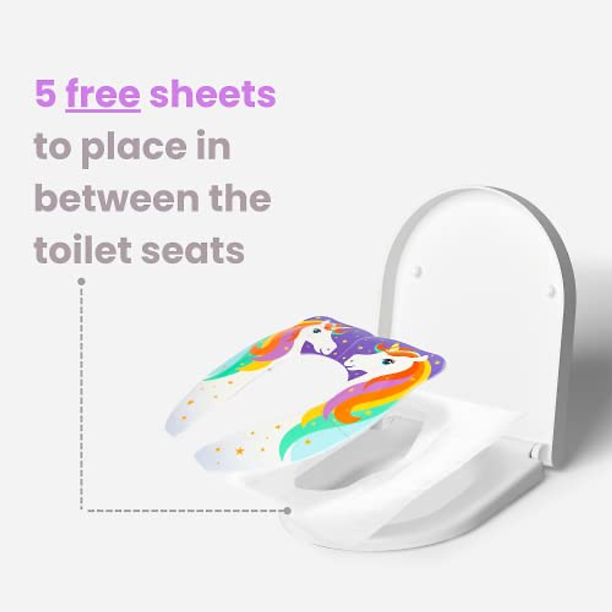 UNI BOO BOO Travel Potty Seat - Portable and Foldable Toddler Kids Toilet Training Seat for All Toilets - with Splash Guard and Rubber Pads - Free Kids Travel Bag for Boys and Girls (Unicorn)
