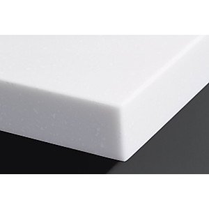 GW FURNITURE Modern Gloss White Reception Desk (63") with Quartz-Stone Counter TOP