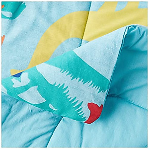 dream FACTORY - 2D742300MU Dinosaur Comforter Set, Toddler, Blue/Green/Multicolor/Orange/Red/White