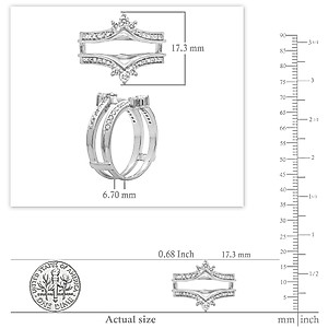 Dazzlingrock Collection 0.40 ctw. Round White Diamond Anniversary Enhancer Ring in 14K White Gold, Size 6.5