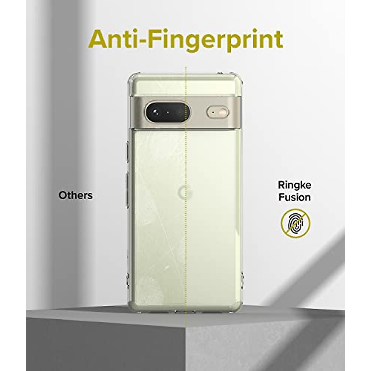 Ringke Fusion [Anti-Fingerprint Technology] Compatible with Google Pixel 7 Case 5G, Protective Sturdy Back Shockproof TPU Bumper Translucent Smudge Proof Cover for Women, Men - Matte Clear