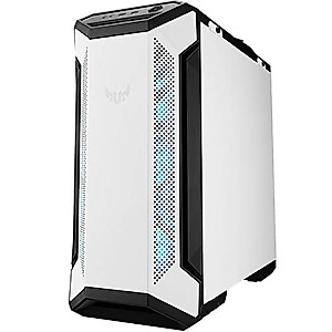 ASUS TUF Gaming GT501 White Edition Mid-Tower Computer Case for up to EATX Motherboards with 2 x USB 3.1 Front Panel, Smoked Tempered Glass, Steel Construction, and Four Case Fans