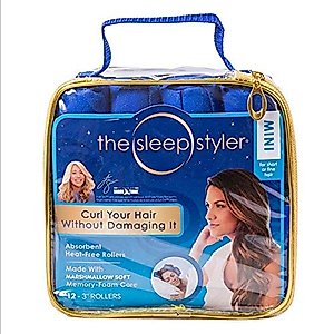 The Sleep Styler - As Seen on Shark Tank - Heat Free Curlers,. Includes 8 Mini (3 Inch) Rollers