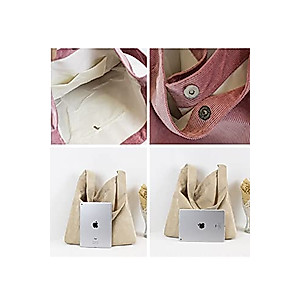 Danling&Unique Women/Girls Corduroy Large Capacity Tote Bag Shoulder Bag Fashion Hobo Bag Casual Shopping Bag Handbag black