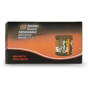 Magnetic Wristband Wrist Tools Belt For Men/Dad Christmas Gifts,Magnetic Wrist Strap Bit Holder Magnets for Holding Screws/Nails/Drill - 15 Super Strong Magnets Tool Wrist Belt For Woodworking