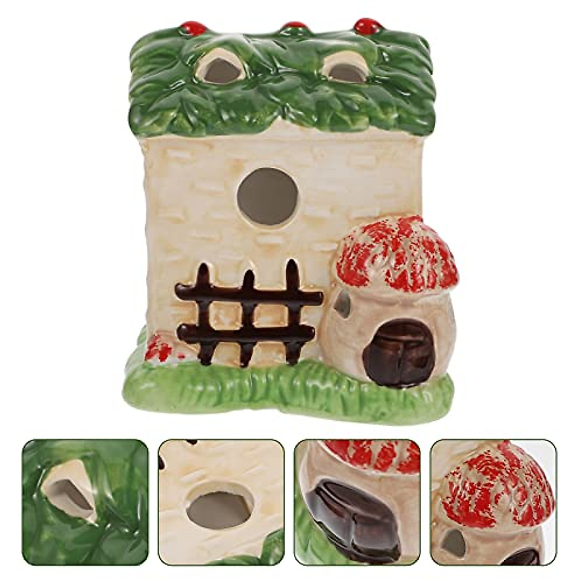 POPETPOP Ceramic Hamster House Cool Bed Hide Cave Small Animal Habitat Hut Gerbils Nest Pet Hideout Hut Cave for Gerbils Chinchillas Hamster Rabbit