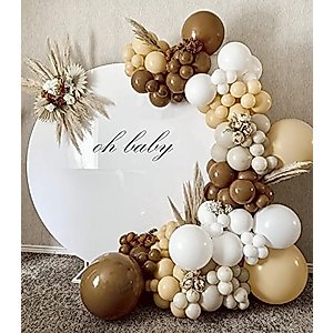 Brown Balloon Garland Kit, JOGAMS 129 Pack Neutral Balloon Arch, 5/10/18 Inch Brown Nude Balloons for Baby Shower Bridal Shower Birthday Decorations Neutral Theme Party Decorations