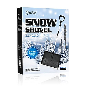 Yardwe 56" Snow Shovel with D-Grip Handle, Collapsible Snow Sand Mud Removal Tool | Detachable Four-Piece Construction Snow Shovel for Garden, Camping, Car and Other Outdoor Activities