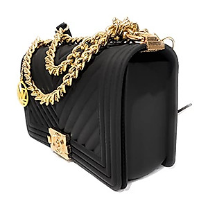 MariaKinz Jelly Crossbody/Shoulder Purse (Black Chevron)