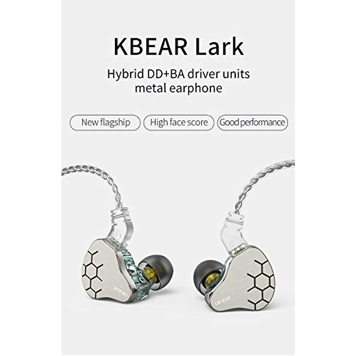 H HIFIHEAR KBEAR Lark 1BA+1DD in Ear Monitor,HiFi Bass in Ear Earphone, IEM Wired Headphones, HiFi Stereo Sound Earphones Noise Cancelling Ear Buds with Case 0.75mm 2pins Cable(with Mic,Mauve) …
