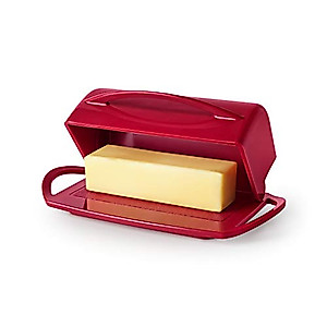 Better Dish Flip-Top Butter Dish without Spreader (Red)