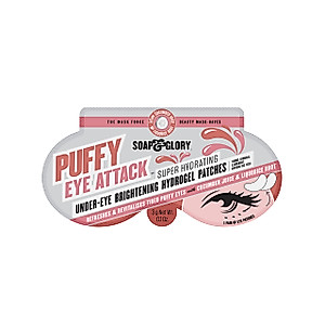 Soap & Glory Puffy Eye Attack Brightening Under Eye Mask - Eye Gel Pads to Reduce Appearance of Dark Circles & Eye Bags - Hydrating Puffy Eyes Treatment (1 Count)