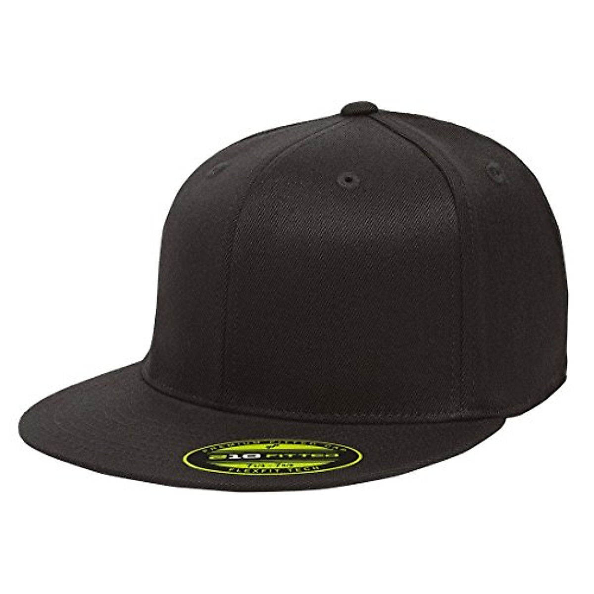 Flexfit Original Blank Flatbill Premium Fitted 210 Hat Cap Flex Fit Flat Bill Large/Xlarge - Black