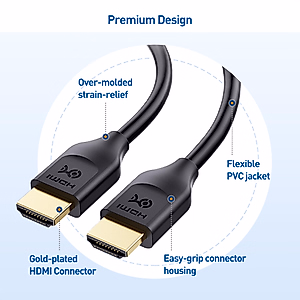 Cable Matters [Ultra High Speed HDMI Certified] 48Gbps 8K HDMI Cable 6.6 ft / 2m with 8K@60Hz, 4K@240Hz and HDR Support for PS5, Xbox Series X/S, RTX3080/3090, RX 6800/6900, Apple TV, and More
