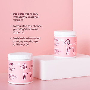 WagWell Ahiflower Omega Oil Dog Chews, Allergy and Itch, Mobility & Calming Chews for Dogs Bundle - Skin, Coat, Hip and Joint Supplement for Dogs - Itch and Anxiety Relief