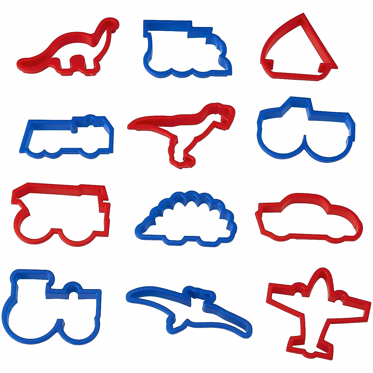 Boy's Plastic Cookie Cutters in a Plastic Jar, 12 designs