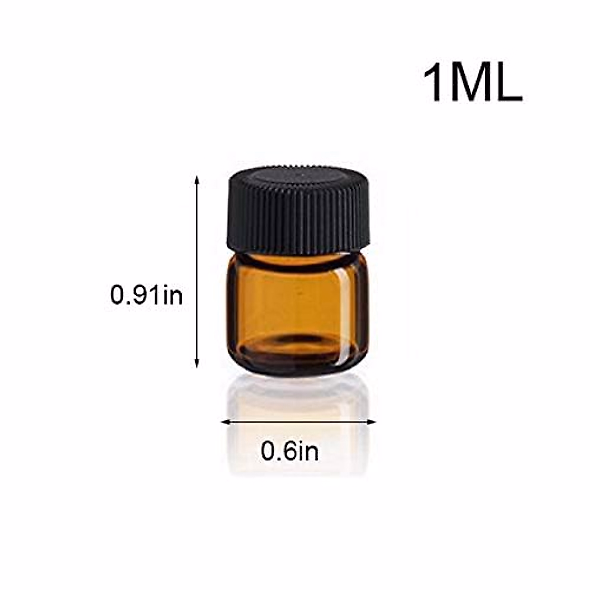 Simple-e 50pcs 1ml (1/4 Dram) Amber Mini Glass Bottle 1cc Amber Sample Vial Small Essential Oil Bottle Travel Must + 1pc Glass Clean Cloth