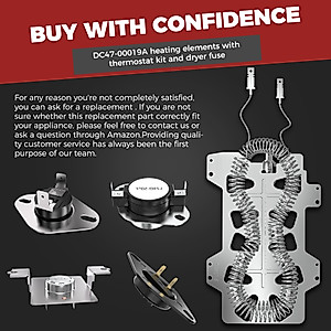 2024 Upgraded DC47-00019A For Samsung Dryer Heating Element dve45r6100w/a3 dve50r5200w/a 3 dv45h7000ew/a2 dv40J3000ew/a 2 dv42h5000ew/a3 dve50m7450w/a3 dv42h5200ew/a3 dvg50r5200w/a3 By Romalon