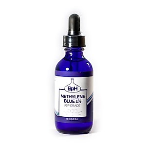 Methylene Blue, 1% USP (Pharmaceutical) Grade, 50 mL (1.69 fl oz) Glass; 3rd Party Tested