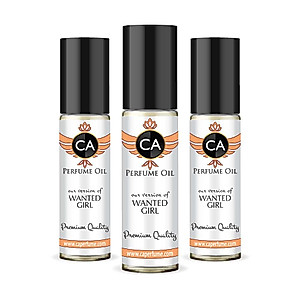 CA Perfume Impression of Wanted Girl For Women Replica Fragrance Body Oil Dupes Alcohol-Free Essential Aromatherapy Sample Travel Size Concentrated Long Lasting Attar Roll-On 0.3 Fl Oz-X3