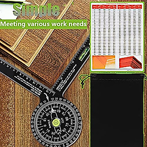 Miter Saw Protractor,Aluminum Protractor Angle Finder with Level Gauge High Precision Laser Inside & Outside Miter Angle Finder for Angle Finder Carpenters, Trim work,Plumbers and All Building Trades