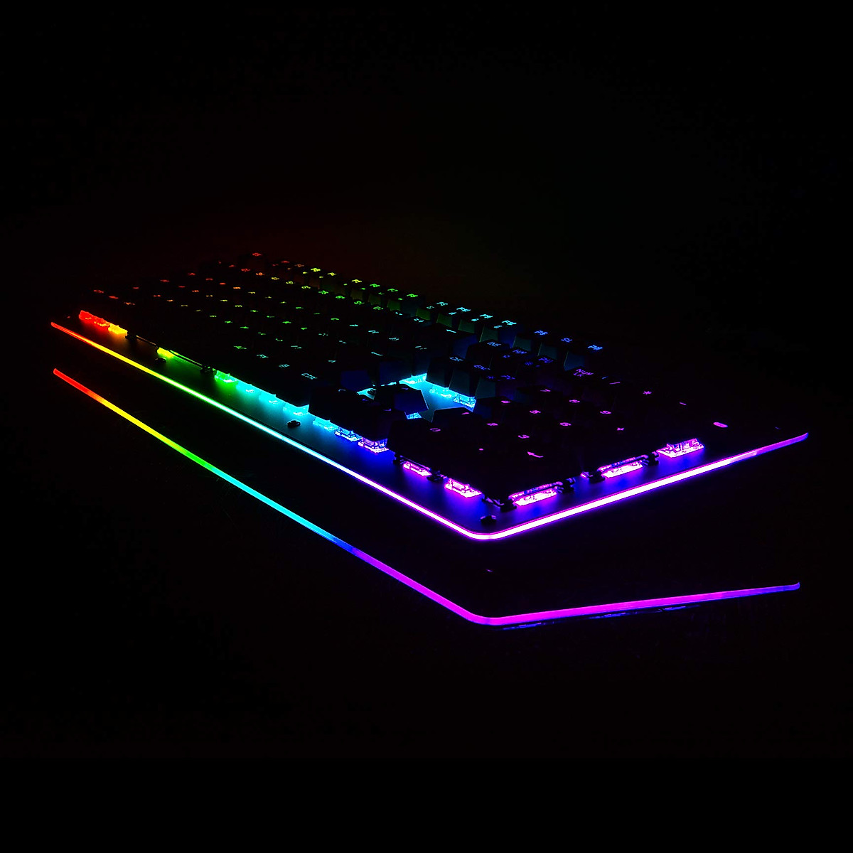 Rosewill NEON K52 Wired Waterproof Gaming Keyboard, 8 RGB Backlight Effects, 104 Keys 19 Keys Anti-Ghosting 12 Multimedia Hotkeys Aluminum Base