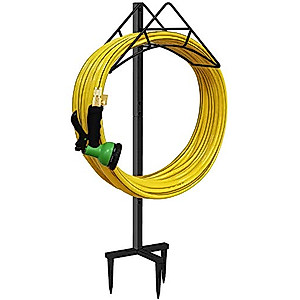 Artigarden Garden Hose Holder - Free Standing Metal Water Hose Stand Heavy Duty Flexible Pipe Storage Hanger Organizer for Lawn & Yard