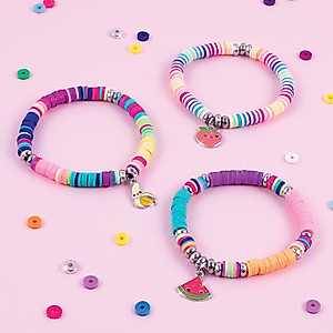 Make It Real - Heishi Beads with Storage Case - Jewelry & Charm Bracelet Making Kit with Storage Case - Friendship Bracelet Set with Beads, Charms & Thread - Arts & Crafts Bead Kit for Girls