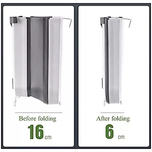 EWholesalers Hanging Kitchen Trash Can, 2.4 Gallon Plastic Folding Small Garbage bin, Collapsible Mini Hanging Waste Bin for Cabinet, Car, Bedroom, Bathroom, Kitchen, and Office. (White)