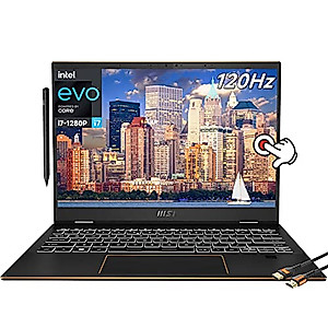 MSI Summit E13 13.4" 2-in-1 Touchscreen Laptop 14 cores 12th Gen Intel Evo Core i7-1280P 120Hz 100% sRGB Backlit KB Wi-Fi 6E DTS Hi-Res Thunberbolt 4 W/HDMI & MSI Pen (16GB RAM | 2TB PCIe SSD)