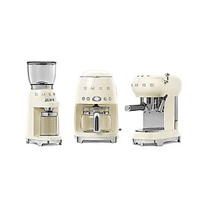 Smeg 50" s Retro Drip Coffee Maker with Extra Carafe, Cream