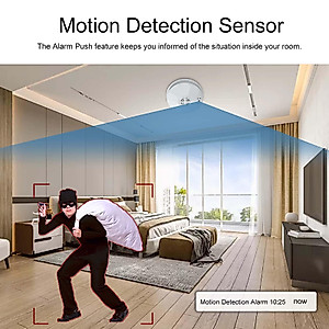 4K Ultra HD Smoke Detector Hidden Camera | WiFi Remote Real-Time Viewing | Night Vision | Motion Detection | Hidden Home Security Baby Pet Nanny Camera | No Audio | Energized for use