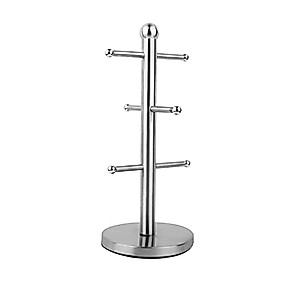 XWOZYDR Stainless Steel Cup Holder Kitchen Countertop Mug Display Stand Drinkware Hanging Shelf
