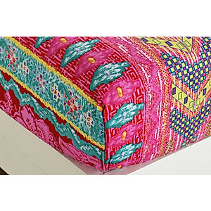 HNNSI 4 Pieces Bohemia Ethnic Bedding Sets Queen Size, Brushed Cotton Boho Duvet Cover Set with Fitted Sheet, Super Comfy Comforter Cover Sets,No Comforter(Fitted Sheet Set, Queen)