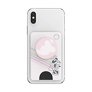 PopSockets Phone Wallet with Expanding Phone Grip, Phone Card Holder, Disney PopWallet - Minnie Rainbow