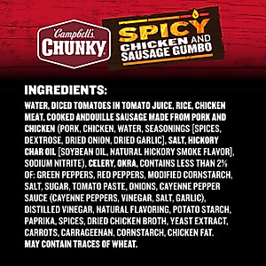 Campbell's Chunky Soup, Spicy Chicken and Sausage Gumbo, 16.1 oz Can (Case of 8)
