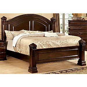 Furniture of America Lexington Low-Poster Bed, Eastern King, Cherry
