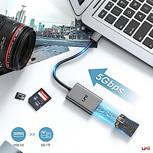 uni SD Card Reader, High-Speed USB 3.0 to Micro SD Card Adapter, Aluminum Computer Memory Card Reader Dual Slots, for SD/SDXC/SDHC/MMC/Micro SDXC/TF/Micro SDHC | Laptop, PC, and more