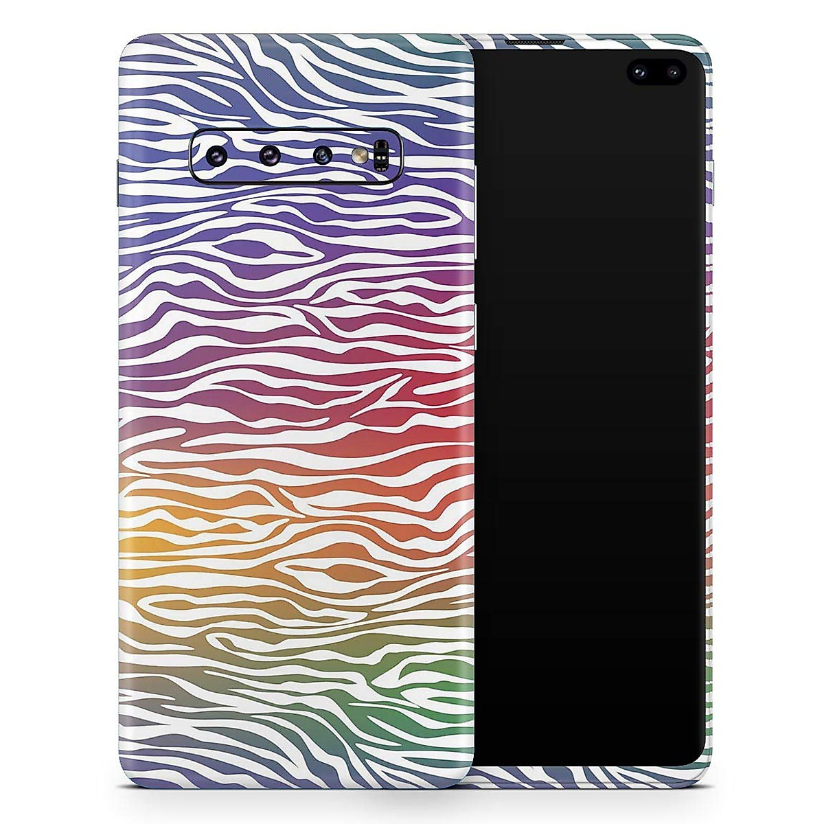DesignSkinz Colorful Vector Zebra Animal Print Protective Vinyl Decal Wrap Skin Cover Compatible with The Samsung Galaxy S20 (Screen Trim & Back Glass Skin)