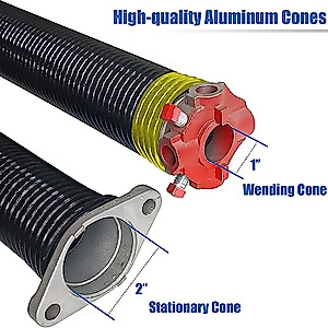 Garage Door Torsion Springs Set(.207x2x22"), Pair of 2" ID Electrophoresis Coated Heavy Duty Torsion Spring Replacement for Garage Doors, with 2pcs Non-Slip Winding Bars,Minimum 16000 Cycles