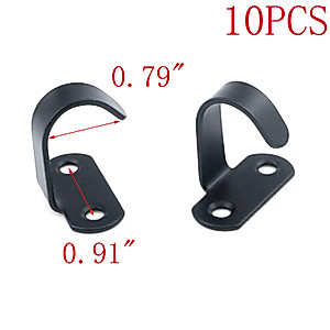 MY MIRONEY Screws Mount Ceiling Hooks Stainless Steel Hanging Hooks Towel/Robe Clothes Hook Kitchen Cup Hooks Black Under-Shelf Coat Hook with Screws Pack of 10