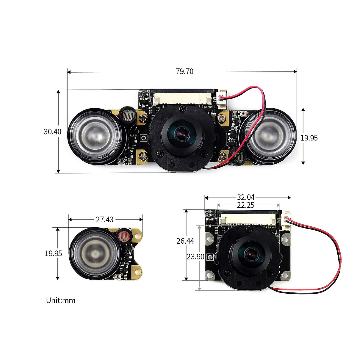 waveshare Compatible with NVIDIA Jetson Nano Camera IMX219-160 8MP IR-Cut Infrared Night Vision Camera Module for Jetson Nano and Raspberry Pi Compute Module,162° FOV with IMX219 Sensor