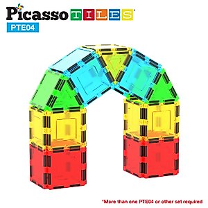 PicassoTiles Magnetic Building Block Set Magnet Tiles Construction Toy STEM Learning Kit Educational Playboards Pretend Play Stacking Blocks Child Brain Development