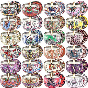 12Pack Cartoon Scented Candles Gift Set 2.5oz Strong Fragrance Aromatherapy Candles Natural Soy Wax Candles Portable Travel Tin Jar Candles Gifts for Home Scented Decoration,Valentine'sDay Mother'Day